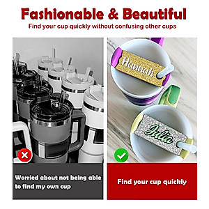 Generic Name Plates for Stanley Cup Lid 40oz Blank Acrylic DIY Personalized Name Plate Identification Clear Name Tag, Green