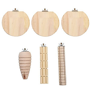 PATKAW Rabbit Toys Rabbit Toys 2pcs Hamster Cage Platform Small Animal Platform for Cage Hamster Wooden Pedals Wood Bird Perch Pedals Set: Small Bird Cage Accessories Bunny Toys