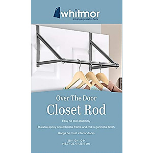 Whitmor Door Closet Rod, Gunmetal