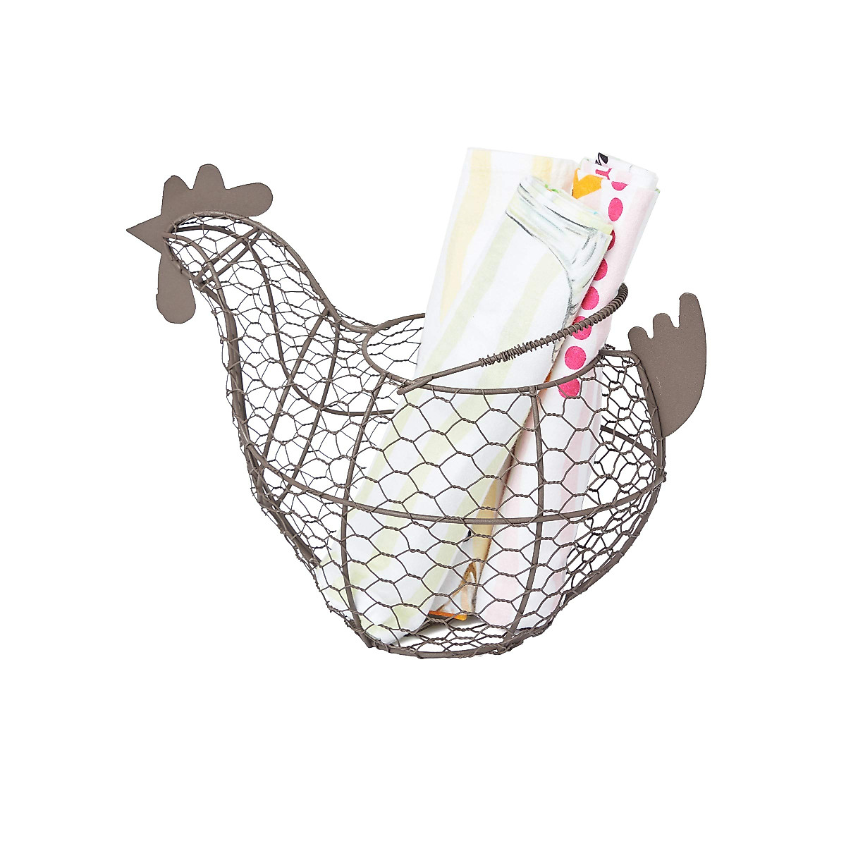 Tag 204829 Farmhouse Chicken Wire Basket, 9.6 x 11.25 x 6.7, Antique Finish