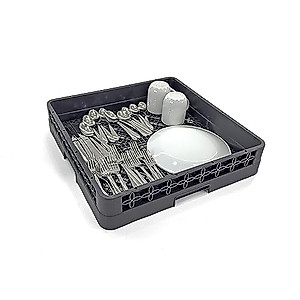 Farag Janitorial Flatware Rack for Commercial Dishwasher | Full Size Combination | Polypropylene | Gray