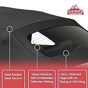 Sierra Auto Tops Replacement Convertible Soft Top Fits 2005-2014 Ford Mustang GT, Shelby, GT500 Models. Premium Grade Sailcloth Vinyl, UV Resistant, Precision Fit, 1-Year Manufacturer Warranty — Black