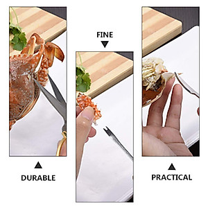 Cabilock 1 Set 8pcs Crab Eating Tool Lobster Utensils Crab Tool Crab Leg Tools Kitchen Crab Scissor Seafood Utensils Shellfish Lobster Fork Picks Crab Leg Utensil Stainless Steel Shrimp