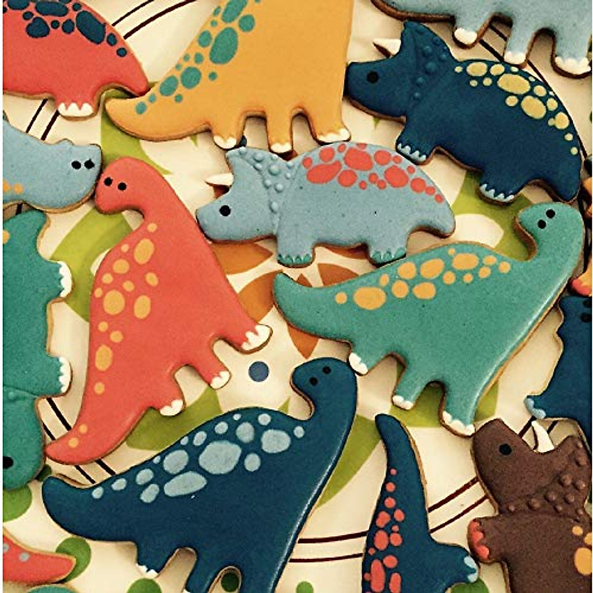 Dinosaur Cookie Cutter Set - 8 Piece - Brontosaurus Camarasaurus T-Rex Stegosaurus Triceratops Pterodactyl Baby Dinosaur and Dinosaur Eggs,Stainless Steel Cookie Fondant Molds for Birthday Party