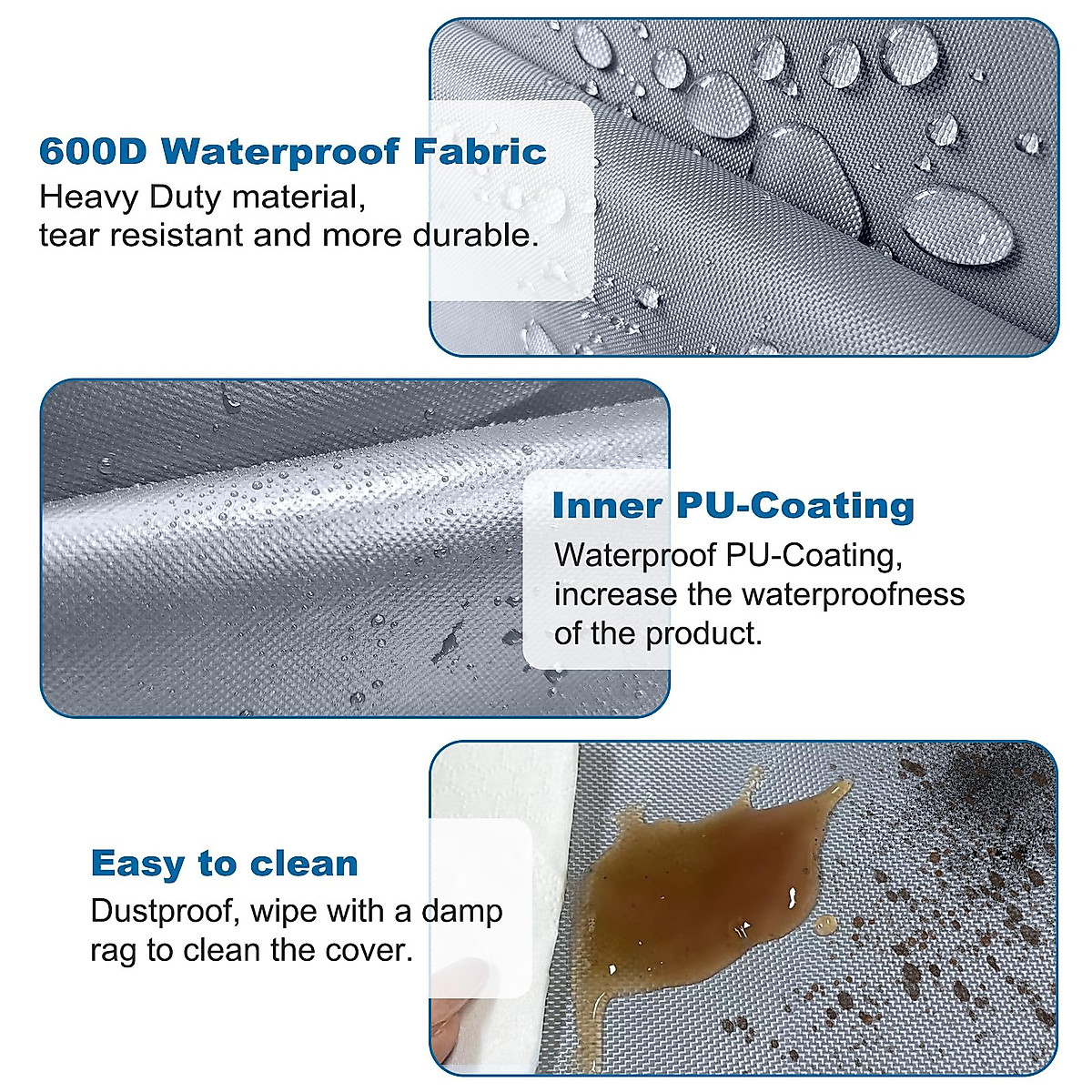 AKEfit Air Conditioner Cover for Outside, Heavy Duty Waterproof AC Defender with Durable Oxford Fabric, Veranda AC Protector (Grey, 34W x 34D x 30H)