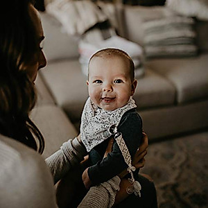 Parker Baby Bandana Drool Bibs - 4 Pack Gray Baby Bibs for Boys, Girls, Unisex - "Shadow Set"