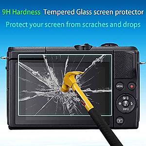 ULBTER Screen Protector for Canon EOS M200 Camera & Hot Shoe Cover, 0.3mm 9H Hardness Ultra-clear Tempered Glass Screen Protector,Anti-Scrach Anti-Fingerprint Anti-Dust Anti-Bubble [3 Pack]
