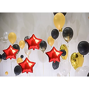 18 Inch Red Star Balloons, Aluminum Foil Balloon Mylar Balloon for Birthday, Wedding, Baby Shower, Party Decoration,10Pcs