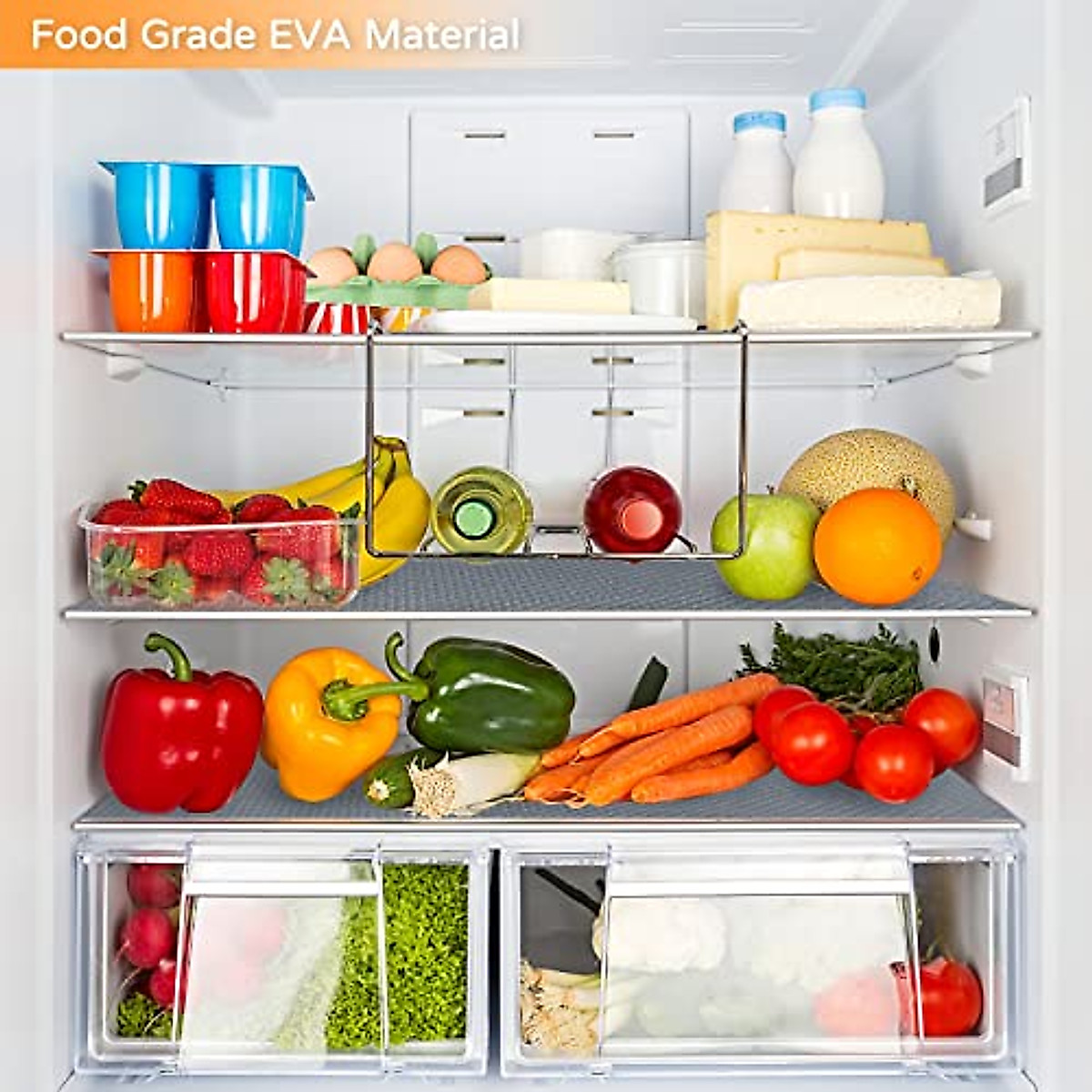 Shelf Liners for Kitchen Cabinets Washable Refrigerator Liners Oil-Proof Drawer Liners for Kitchen Dining, 12 in x 20 FT, Gray (12 Inches x 20 FT x 1 Roll)