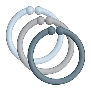 BIBS Loops 12-Pack, BPA Free, Made in Denmark, OneSize (0-36 Months), Cloud/Baby Blue/Petrol