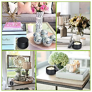 CYEAH 24 PCS Light Candle Tin, 8oz Candle Containers with Lid, Black Candle Jars for Candle Making, Arts & Crafts, Storage, Gifts, Making Party Supplies (Black)