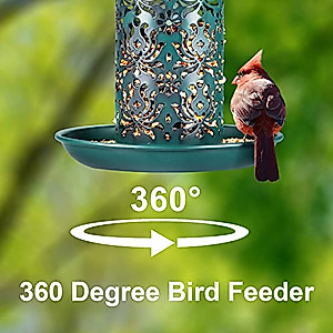 Solar Bird Feeders for Outside DesGully Metal Outdoor Hanging,Wild feeders as Gift Ideas Lovers Garden Yard Patio Cardinals (Chew-Proof,Heavy Duty Weather Resistance 2LBs)