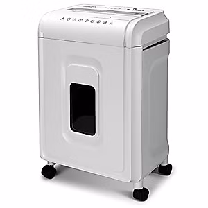 Aurora AU1262XA Anti-Jam 12-Sheet Crosscut Paper and CD/Credit Card Shredder, White/Gray