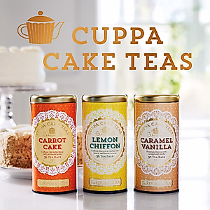 The Republic of Tea Caramel Vanilla Cuppa Cake, 50 Tea Bags, Blended Fine Black Tea, Gluten-Free