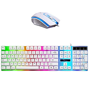 Game Keyboard keboard for Gaming USB Computer Keyboard Office Keyboard Gaming Keyboard Mechanical Keyboard Lighted Keyboard LED Keyboard USB Keyboard White Mouse and Keyboard Wired