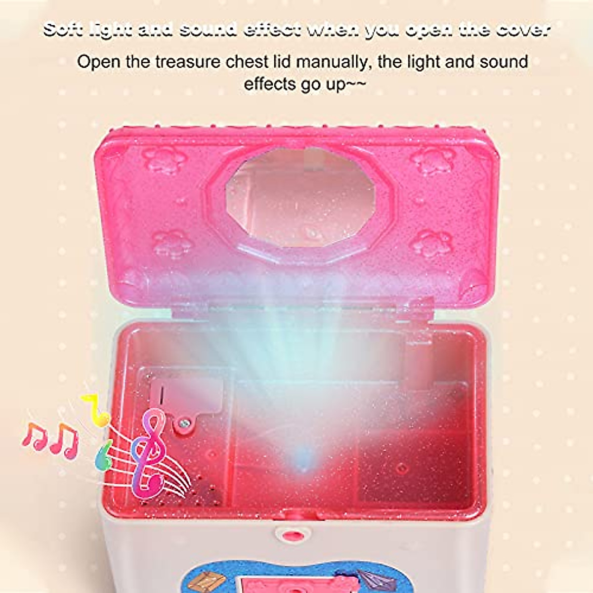 Walbest Toy, Jewelry Box Lovely Large Capacity Plastic Cartoon Treasure Chest for Gift Treasure Box