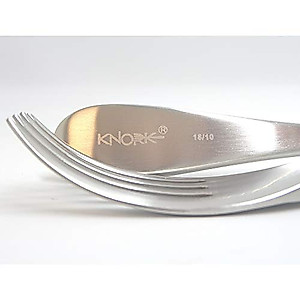 Knork Original Collection Cutlery Utensils 18/10 Stainless Steel Flatware Set, 20 Piece, Matte Silver