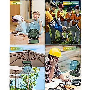 Rechargeable Fan with Auto Oscillating & Remote & Timer & LED Light, 20000mAh 9-Inch Battery Powered Fan(70Hrs), Camping Fan for Tents, Travel, Worksite, Strong Hurricane, USB Cordless Portable Fans