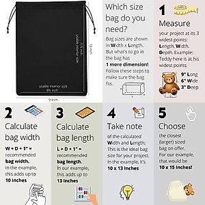 DR Cotton Blend Drawstring Bags for Storage, Shoes, Wardrobe, Pantry, Travel and Organization (7 x 12 inch - 12 pack)