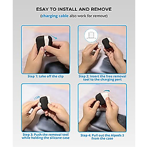 Homstect Compatible with Airpods 3 Case, Triple-Layer Protective Silicone Case for AirPods 3rd Generation (2021 Released) Charging Case Cover, Shockproof and Skin-Friendly, Front LED Visible-Black