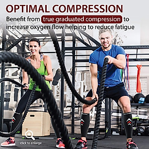 Rymora Calf Compression Sleeves Men Women Shin Splints Running (Pair) (Black) (M)