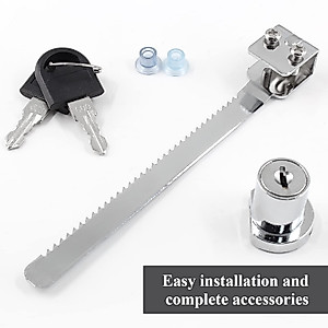 BokWin 4Pcs Sliding Glass Door Ratchet Lock Drawer Display Case Showcase Lock with Chrome Finish，Security (Keyed Alike)