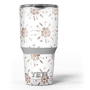 Design Skinz Brown Watercolor Flowers V1 - Skin Decal Vinyl Wrap Kit Compatible with The Yeti Rambler Cooler Tumbler Cups