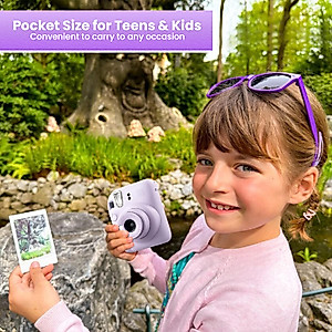 Fujifilm Mini 12 Instant Camera Starter Bundle: Includes Mini Film Value Pack (60 Sheets) + 4 Pack AA Batteries + Lens Cleaning Cloth (Lilac Purple)