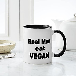 CafePress Real Men Eat Vegan 2 Mugs Ceramic Coffee Mug, Tea Cup 11 oz