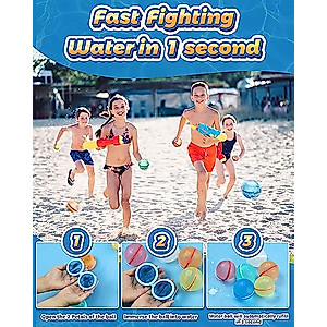 Reusable Water Balloons, Magnetic Refillable Water Balls, Summer Outdoor Water Toy for Kids and Adults, Self Sealing Quick Fill Water Balloons Pool Beach Toys for Boys and Girls (12 Pcs)