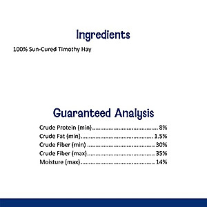 Vitakraft Small Animal Timothy Hay for Guinea Pigs, Rabbits, and Chinchillas - 3.5 lbs