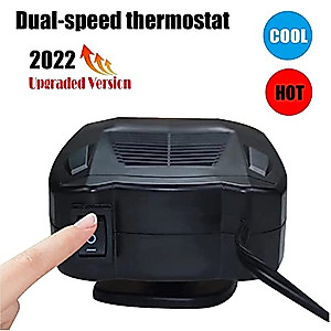 2023 Upgrade Heater Defroster, 2 in 1 Auto Car Windshield Heater Cooling Fan 12 Volt 150W Auto Defogger 360° Rotatable Heating Defrost (Sports Car Yellow）