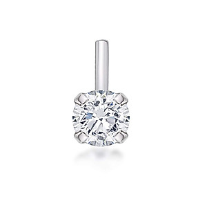 Lavari Jewelers 22 Gauge L-Shape Nose Ring for Women I 3 mm Cubic Zirconia Nose Ring for Her I 14k White Gold Nose Ring I CZ Unisex Stud Hypoallergenic Nostril Piercing Jewelry I 22G Body Piercing