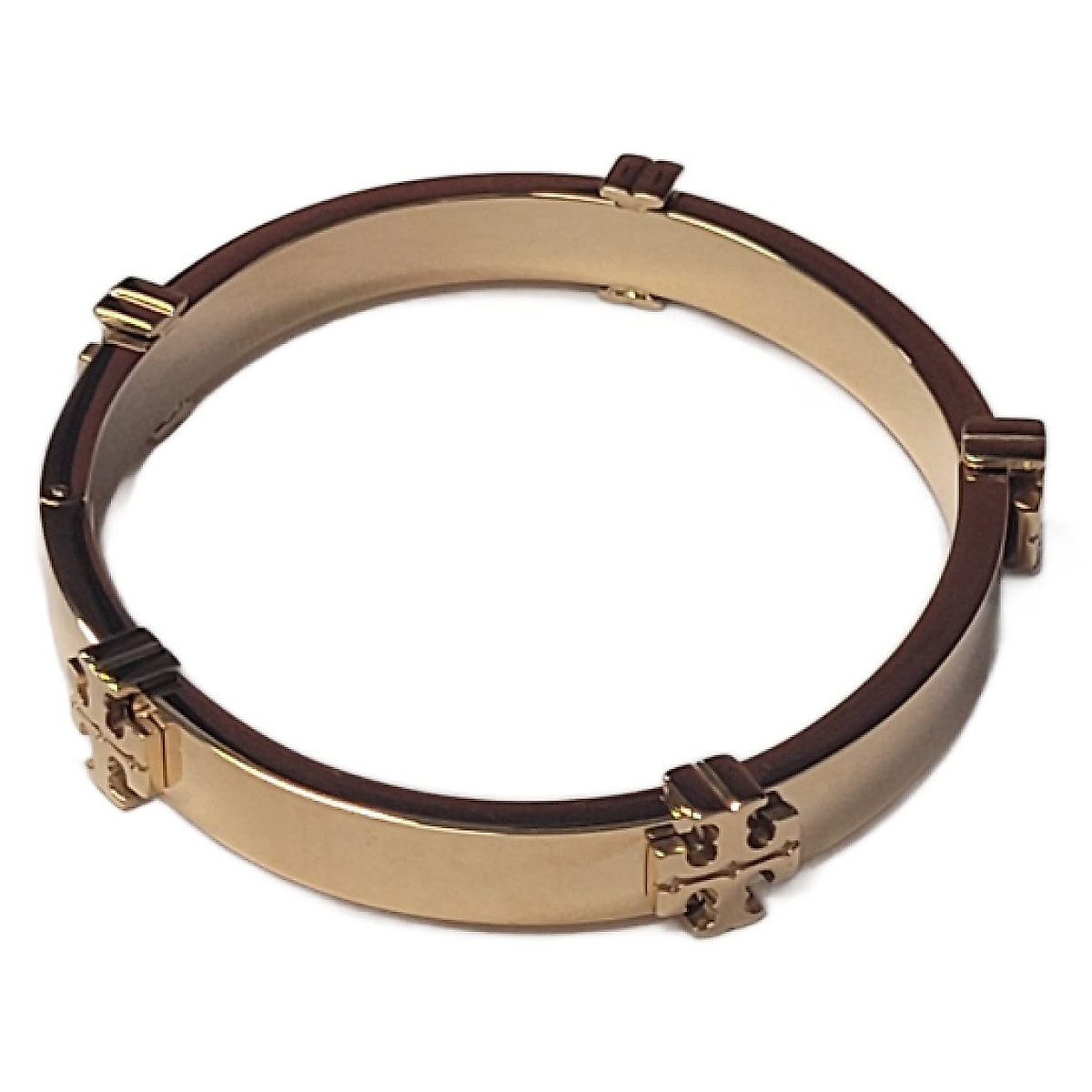 Tory Burch 145434 Tory Gold Tone Classic Logo Women's Bangle Bracelet