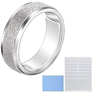 Blulu Ring Size Adjuster Loose Rings Adjuster Invisible Ring Sizer with Clean Cloth for Wide Ring Fixing, 5 Sheets (85 Pieces Totally)