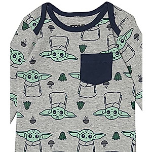 Amazon Essentials Disney | Marvel | Star Wars Unisex Babies' Cotton Coveralls, Pack of 3, Star Wars The Child, 12 Months