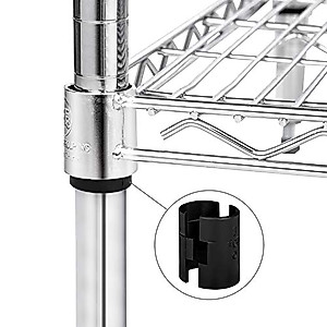 DuraSteel Wire Shelving Shelf Lock Clips / Shelving Sleeves - Fits with Thunder Group, Alera, Honey Can Do, Eagle, Regency, Metro and more - For 1" Post, Plastic, Black, Pack of 8 Pcs