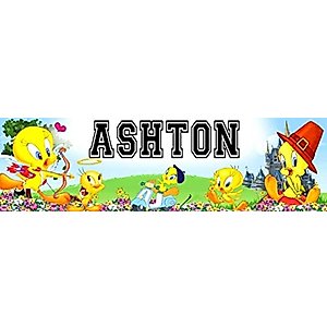 Tweety Bird - 8.5"x30" Personalized Name Poster, Customize With Your Child's Name, Birthday Party Banner