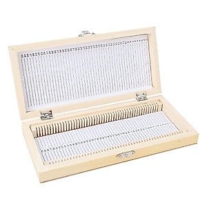 Oumefar Microscope Slides Case, Glass Biological Biology Slide Storage Kit Wood Samples Microscope Slide Box for Basic Science Education
