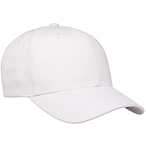 Flexfit Mens Cotton Twill Fitted Baseball Cap, White, Large-X-Large US
