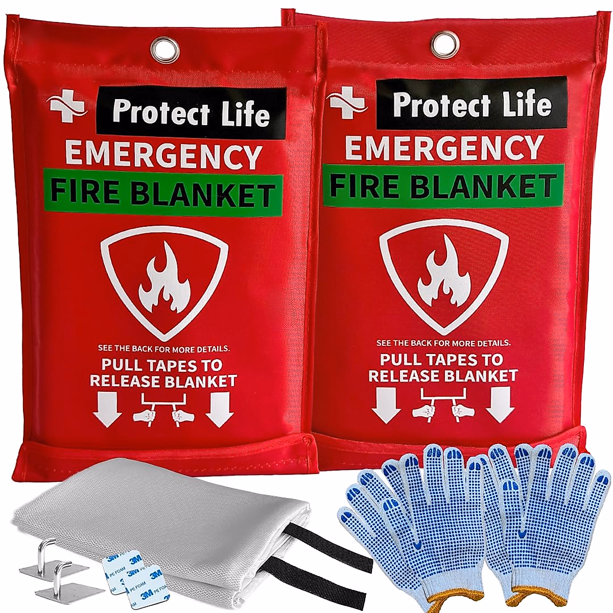 Protect Life Saving Fire Blanket Essential Safety Tools for Home, Workplace, and Travel 2 Pack 40 by 40 inches Fire Retardant Blankets Your First Line of Defense Against Emergencies