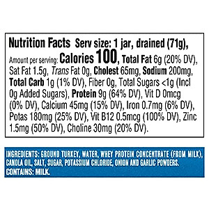 Gerber Mealtime for Baby Lil’ Stick, Turkey Sticks, Packed in Water, Baby Led Friendly, For Crawlers 10 Months & Up, 2.5-Ounce Glass Jar (Pack of 10 Jars)