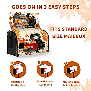 Dacawin Fall Harvest Mailbox Covers Magnetic Standard Size Thansgiving Pumpkin Mailbox Post Cover Maple Leaves Truck Mailbox Decor Waterproof Mailbox Wraps Mail Cover for Garden Yard 21 * 18 Inch