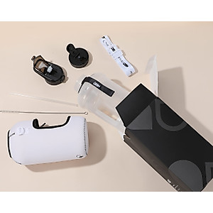 H2O Capsule 2.2L Half Gallon Water Bottle with Storage Sleeve and Covered Straw Lid – BPA Free Large Reusable Drink Container with Handle - Big Sports Jug, 2.2 Liter (74 Ounce) Canvas White