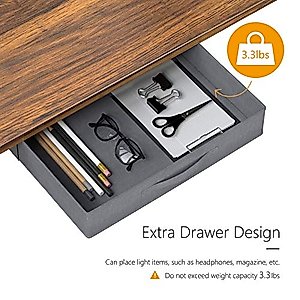 CubiCubi L Shaped Desk, Computer Corner Gaming Desk with Large Monitor Stand, 51.2" Home Office Writing Table, Workstation with Storage Drawer, Space-Saving, Deep Brown