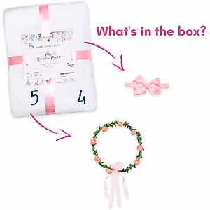 Happy Little Bubs - Baby Girl Milestone Blanket - Baby Blankets for Girls - Baby Monthly Milestone Blanket Girl - Baby Month Blanket - Milestone Blanket for Baby Girl - Baby Girl Blanket 60''x40''