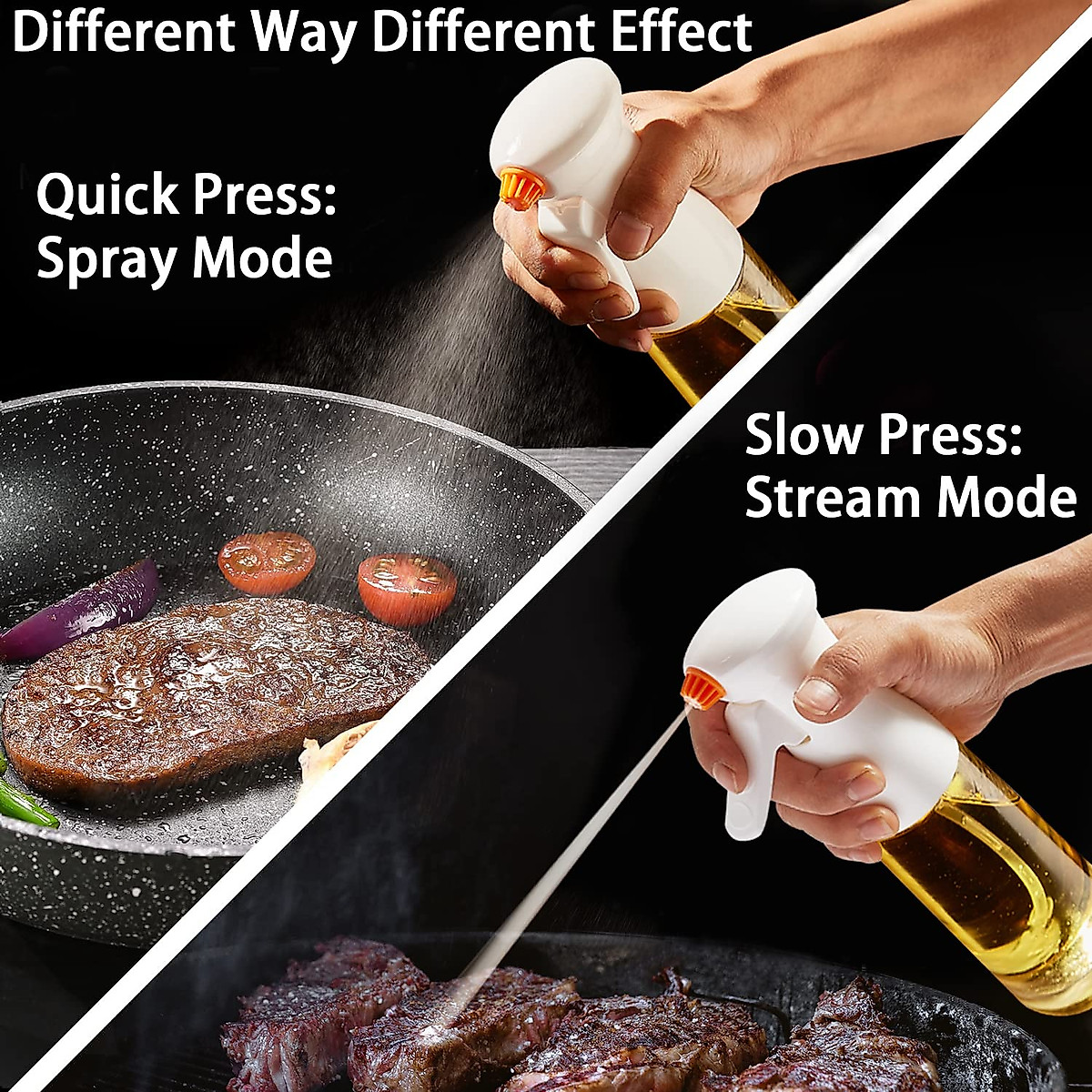 Oil Sprayer for Cooking, 200ml Glass Oil Spray Bottle for Kitchen, Olive Oil Sprayer, Oil Mister Spray Bottles, Kitchen Gadgets for Air Fryer Accessories, Olive Oil Dispenser for Baking, Salad, Bbq