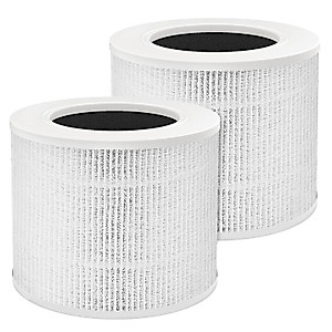 True HEPA Core Mini Replacement Filter for Levoit Core Mini Air Purifier, 3-in-1 HEPA, High-Efficiency Activated Carbon, 2 Filter & 6 Fragrance Sponge