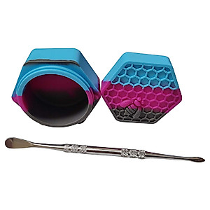 Gentcy 26ml 1pcs Blue Red Grey Hexagon Silicone Container Jar New Honeybee Silicone Jar Box