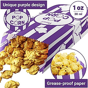 [100-pcs] 1 oz Purple Popcorn Bags + [100-pcs] 1 oz Orange Paper Popcorn Bags - Customizable - Bundle